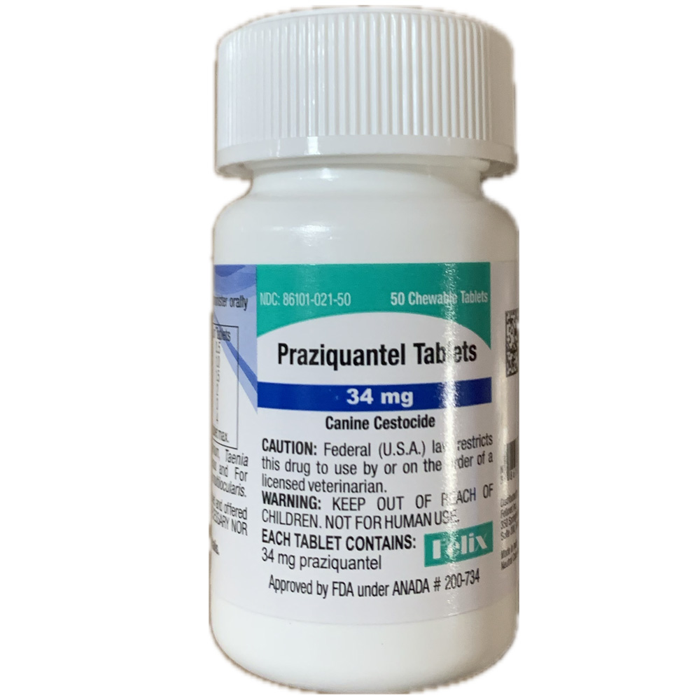 Vedco Praziquantel Flavored Tablets, 34-mg, 50 Count | On Sale ...