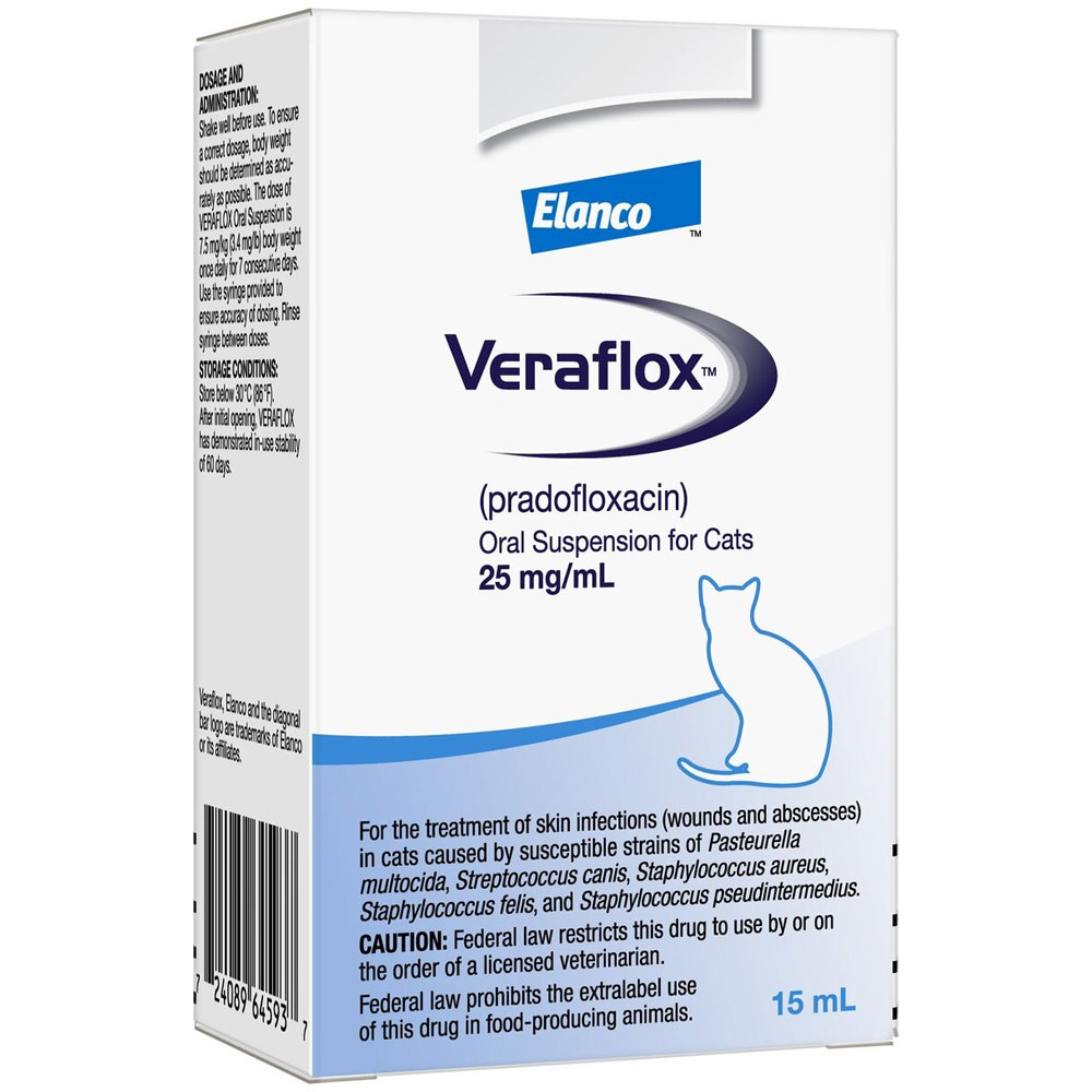 Veraflox Oral Suspension for Cats 2.5% 15ml | On Sale | EntirelyPets Rx