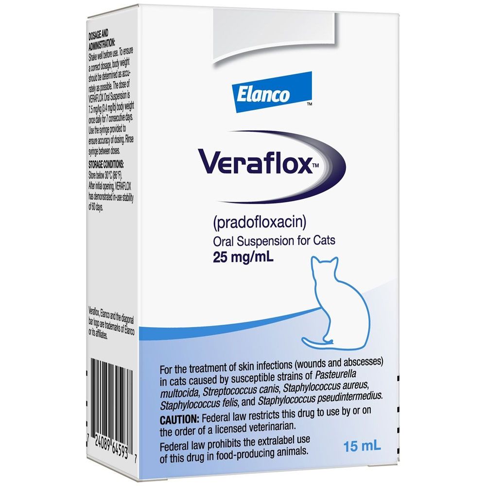 Veraflox Oral Suspension for Cats 2.5% 15ml | On Sale | EntirelyPets Rx