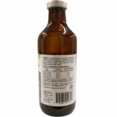 VetOne SulfaMed (Sulfadimethoxine) Injection 40%, Antibacterial, 250mL ...
