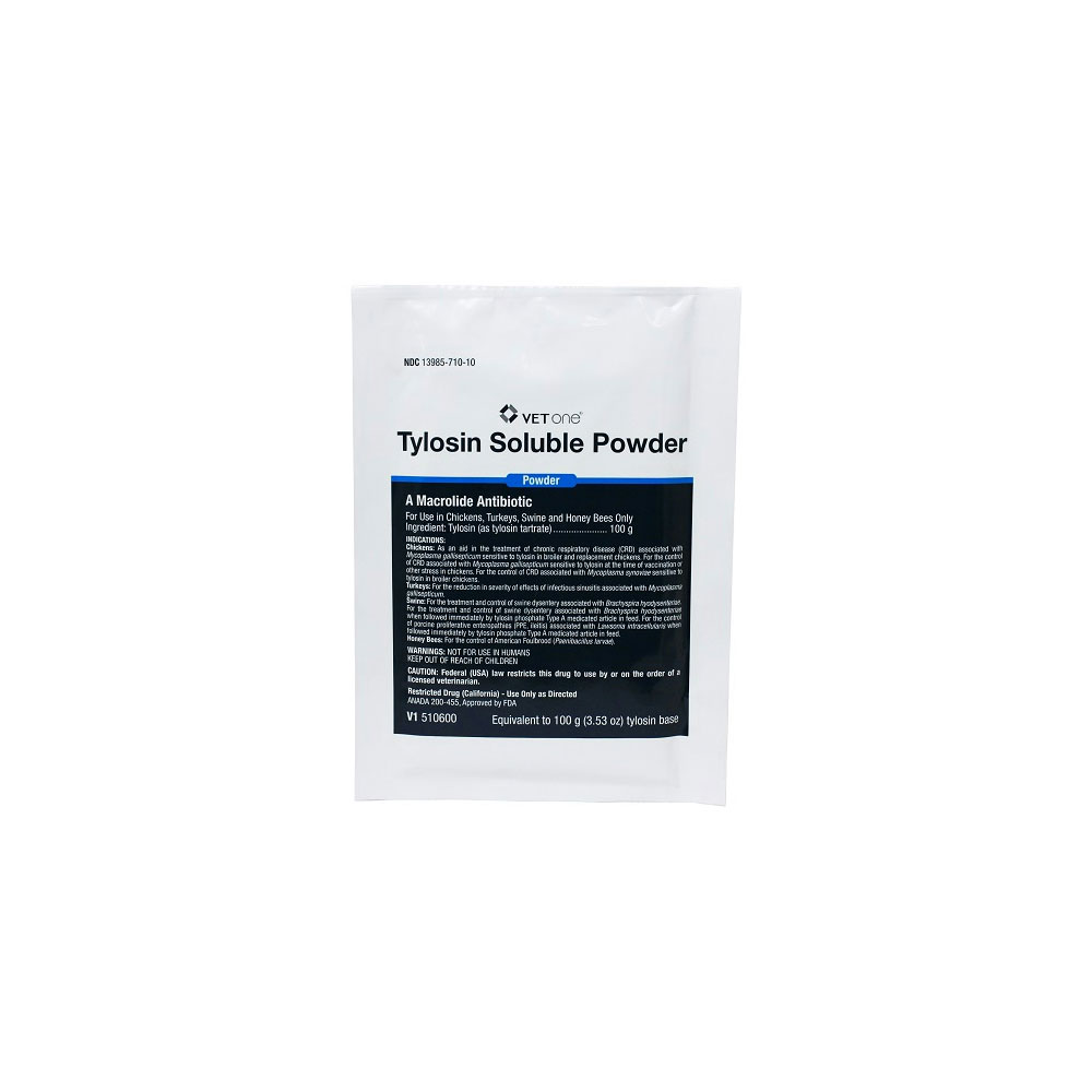 Tylosin Soluble Powder, Macrolide Antibiotic, 100 gm Packet | On Sale ...