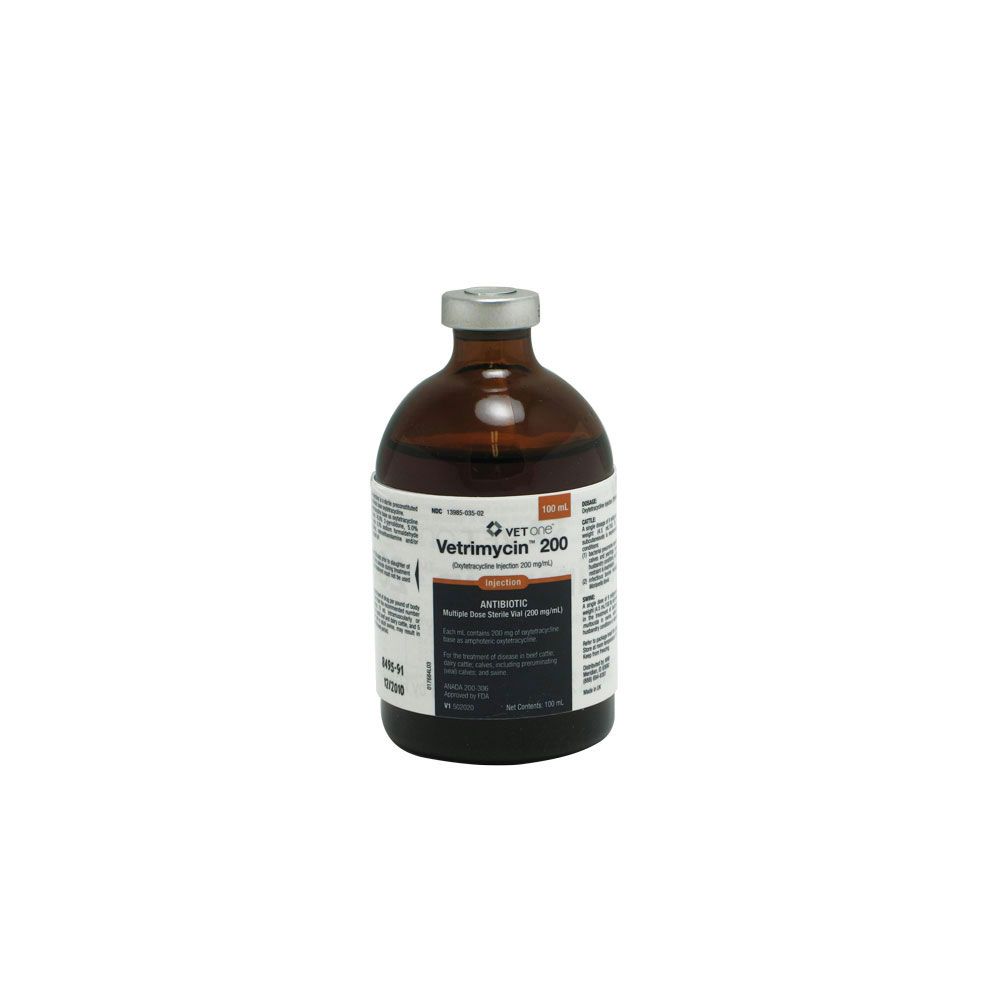VetOne Vetrimycin 200 (Oxytetracycline Hydrochloride) Injection ...