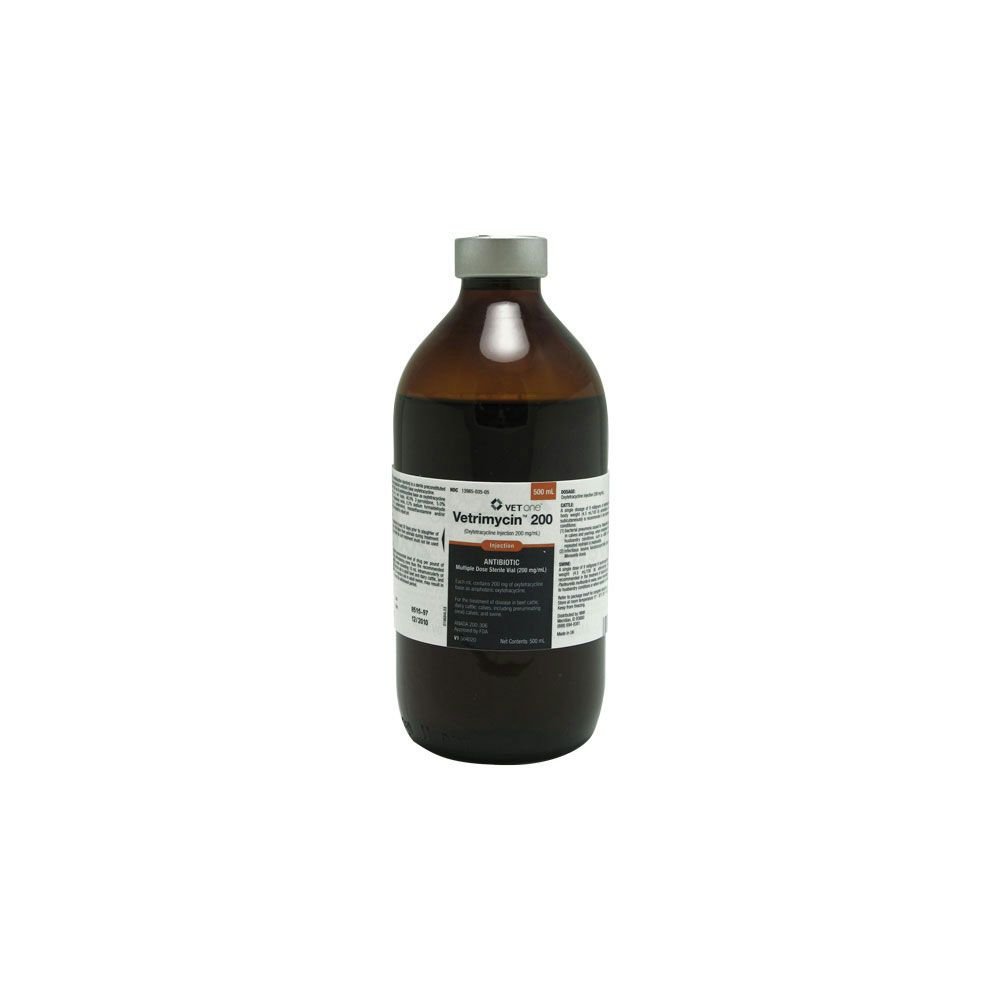 VetOne Vetrimycin 200 (Oxytetracycline Hydrochloride) Injection ...
