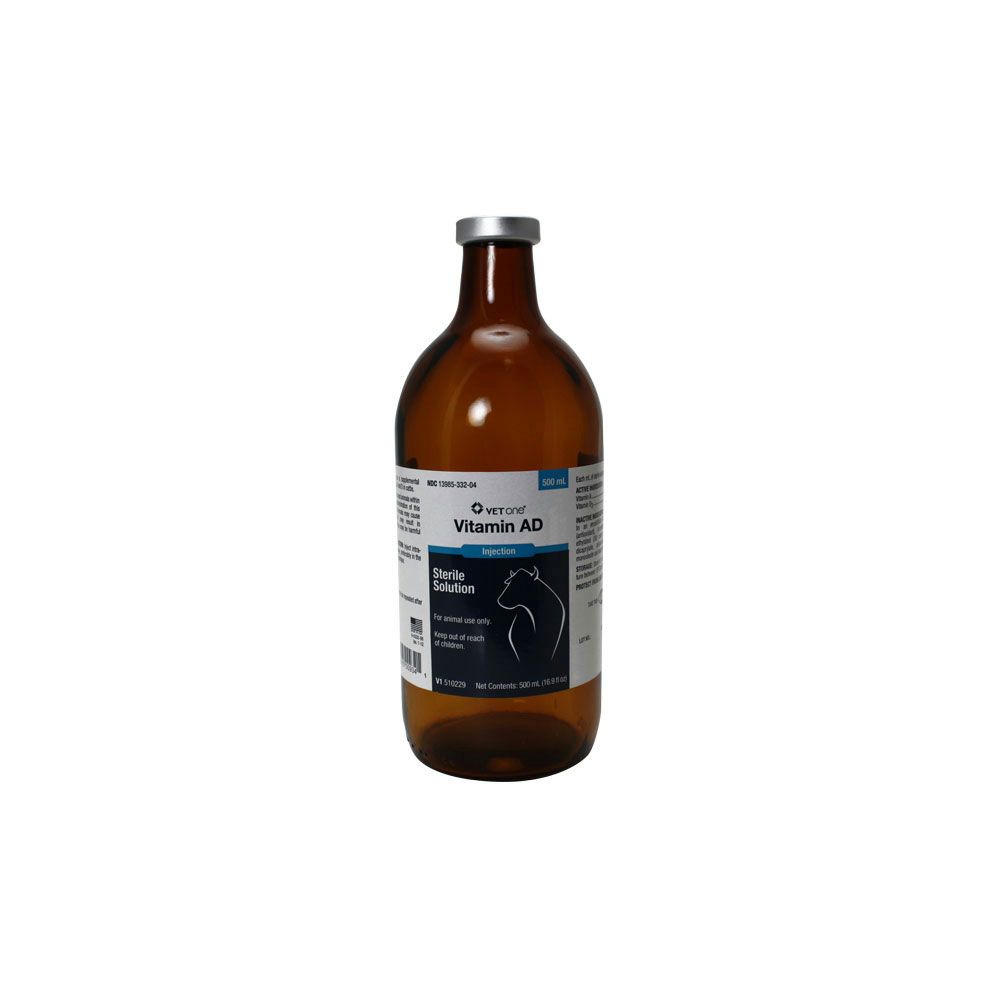 VetOne Vitamin AD Injection Sterile Solution, 500mL | On Sale ...