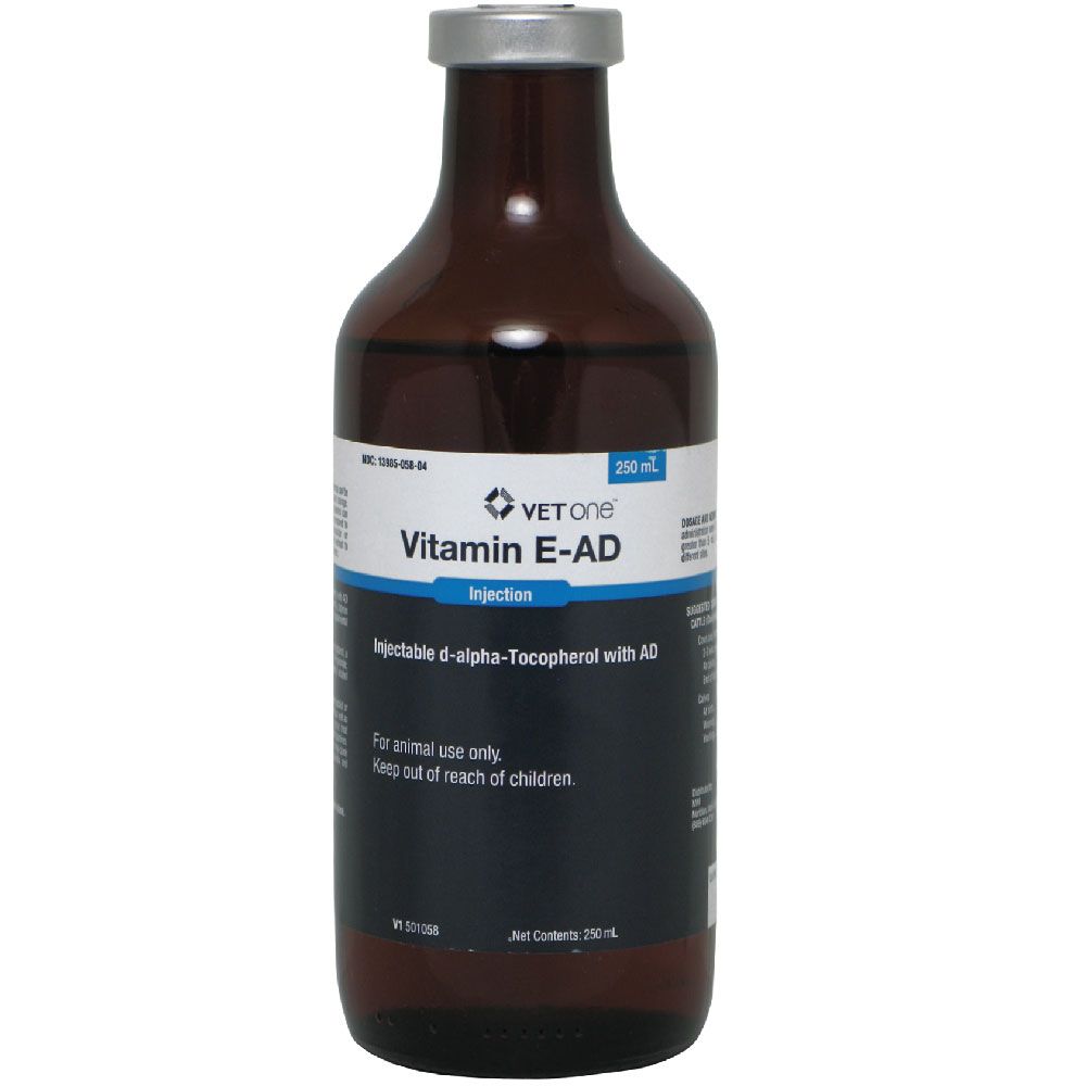 Vitamin E-AD Injectable d-alpha Tocopherol with AD, 250mL (Manufacturer ...