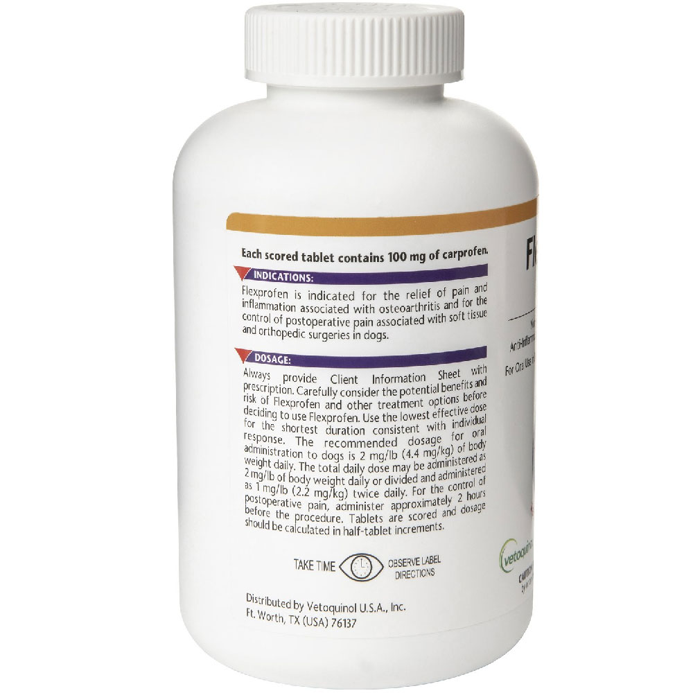 Vetoquinol Flexprofen Chewable Tablets - 100 mg (180 count) | On Sale ...