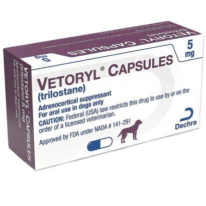 Vetoryl for Dogs - Trilostane - 5 mg (60 Capsules) - [Adrenocortical ...