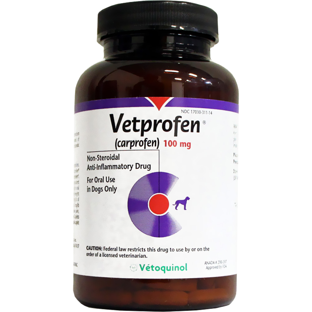 Vetprofen for Dogs - (Carprofen) 100mg (60 Caps) - [Pain & Inflammation ...