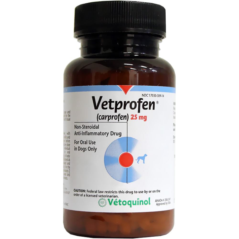 Vetprofen for Dogs - (Carprofen) 25mg (60 Caps) - [Pain & Inflammation ...