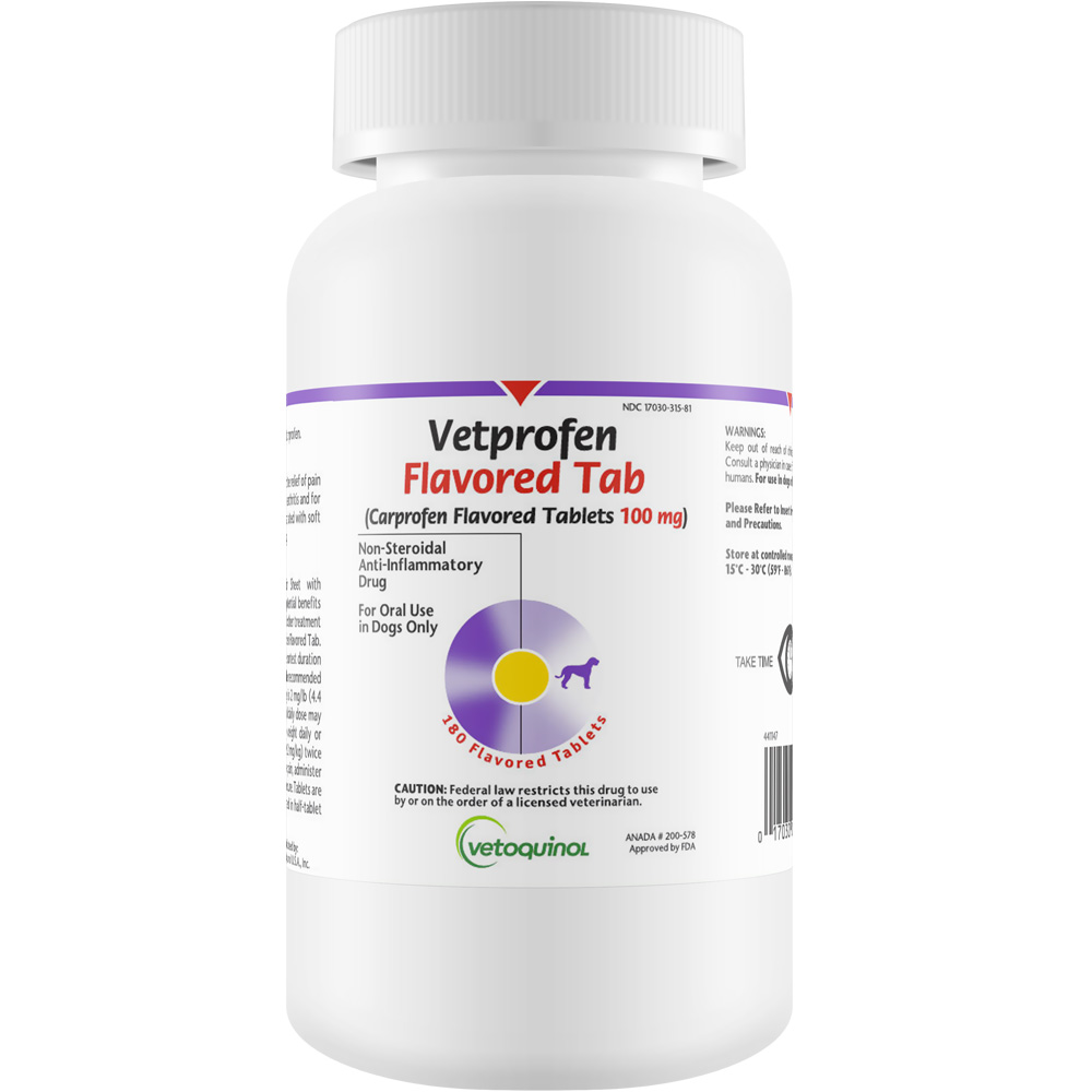 Vetprofen Flavored Tabs 100 mg (180 tabs) | On Sale | EntirelyPets Rx
