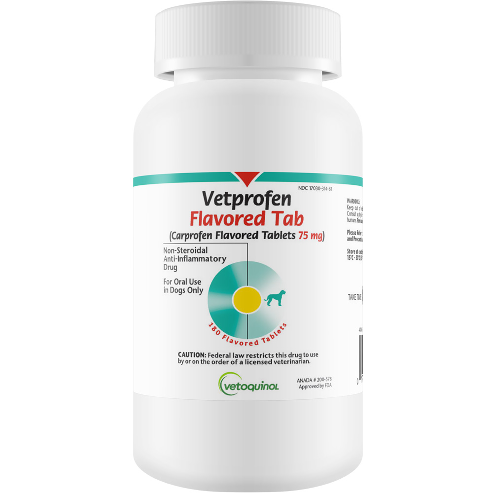 Vetprofen Flavored Tabs 75 mg (180 tabs) | On Sale | EntirelyPets Rx