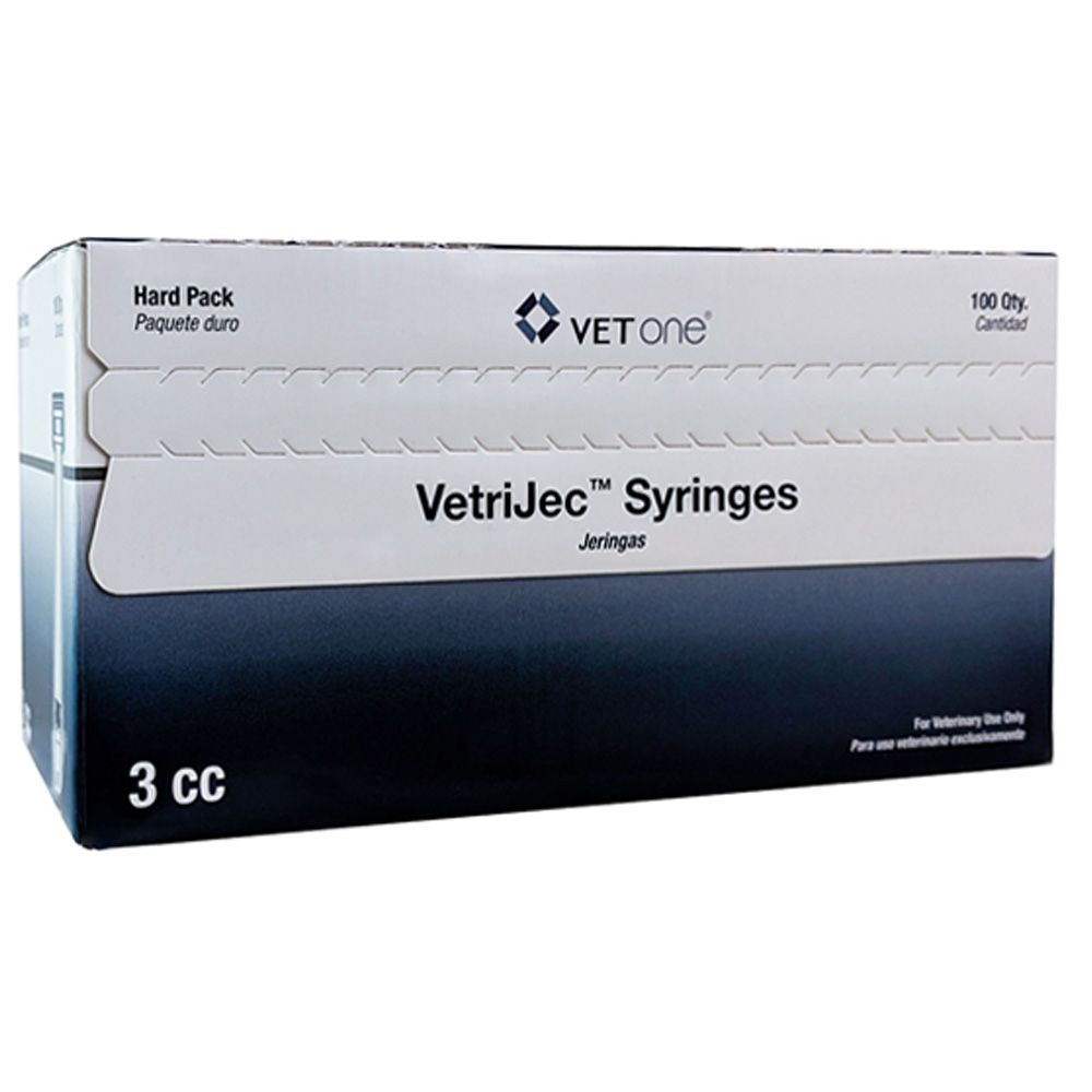 VetriJec Hard Pack 3cc Luer Lock Syringe with Tri-Beveled Needle, Gray ...