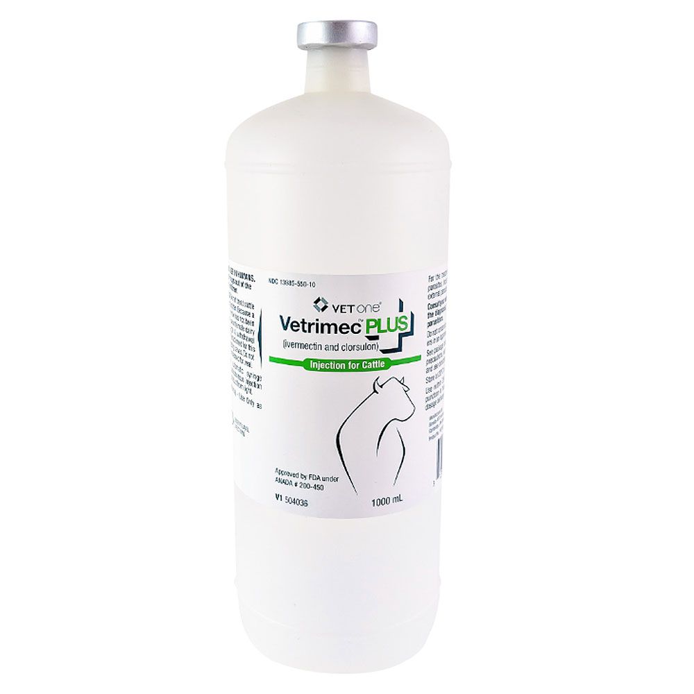 Vetrimec Plus (Ivermectin-Clorsulon) Injection for Cattle, 1000-mL | On ...