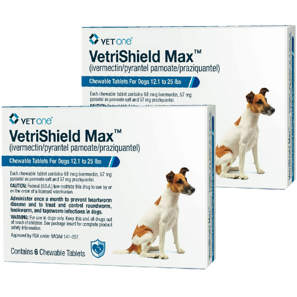 VetriShield Max Chewable Tablets - 12 Count (12.1-25 lbs) | On Sale ...