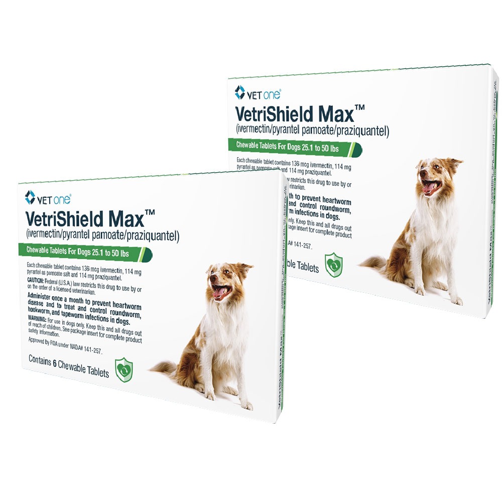 VetriShield Max Chewable Tablets - 12 Count (25.1-50 lbs) | On Sale ...