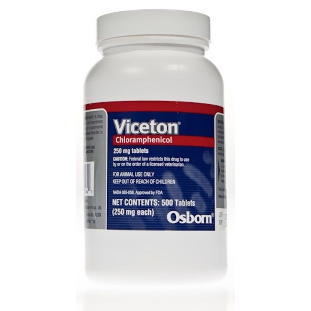 Viceton (Chloramphenicol) 250mg (per tablet) | On Sale | EntirelyPets Rx
