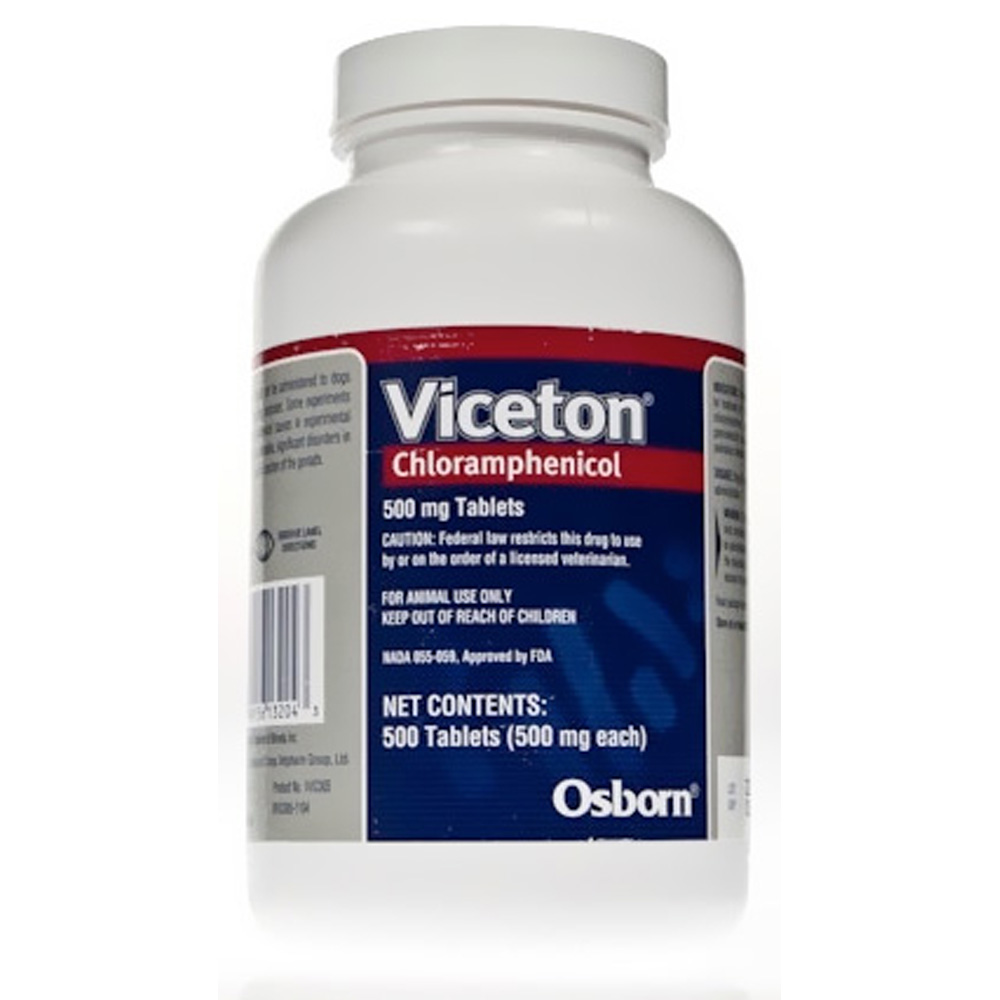Viceton (Chloramphenicol) 500mg (per tablet) | On Sale | EntirelyPets Rx