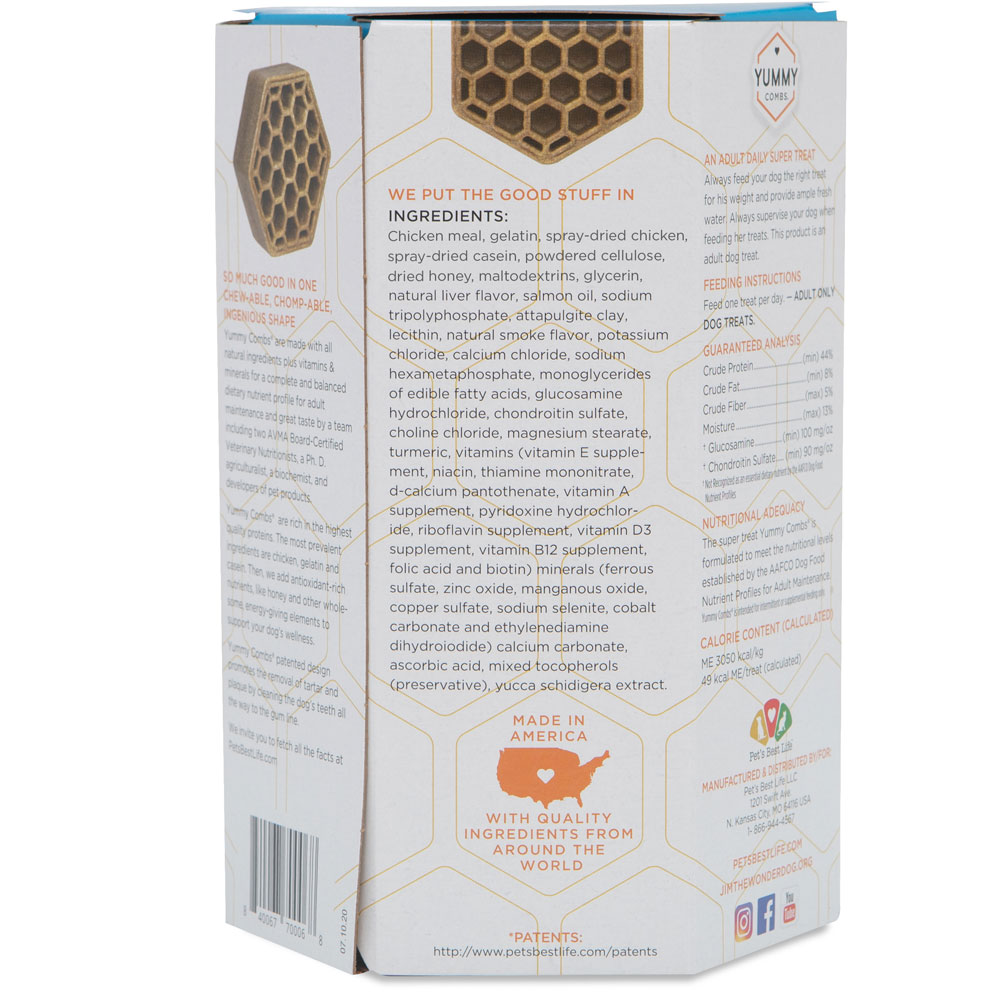 Yummy Combs Flossing Dental Treats for Dogs 13-25 lbs - Small (21 count ...