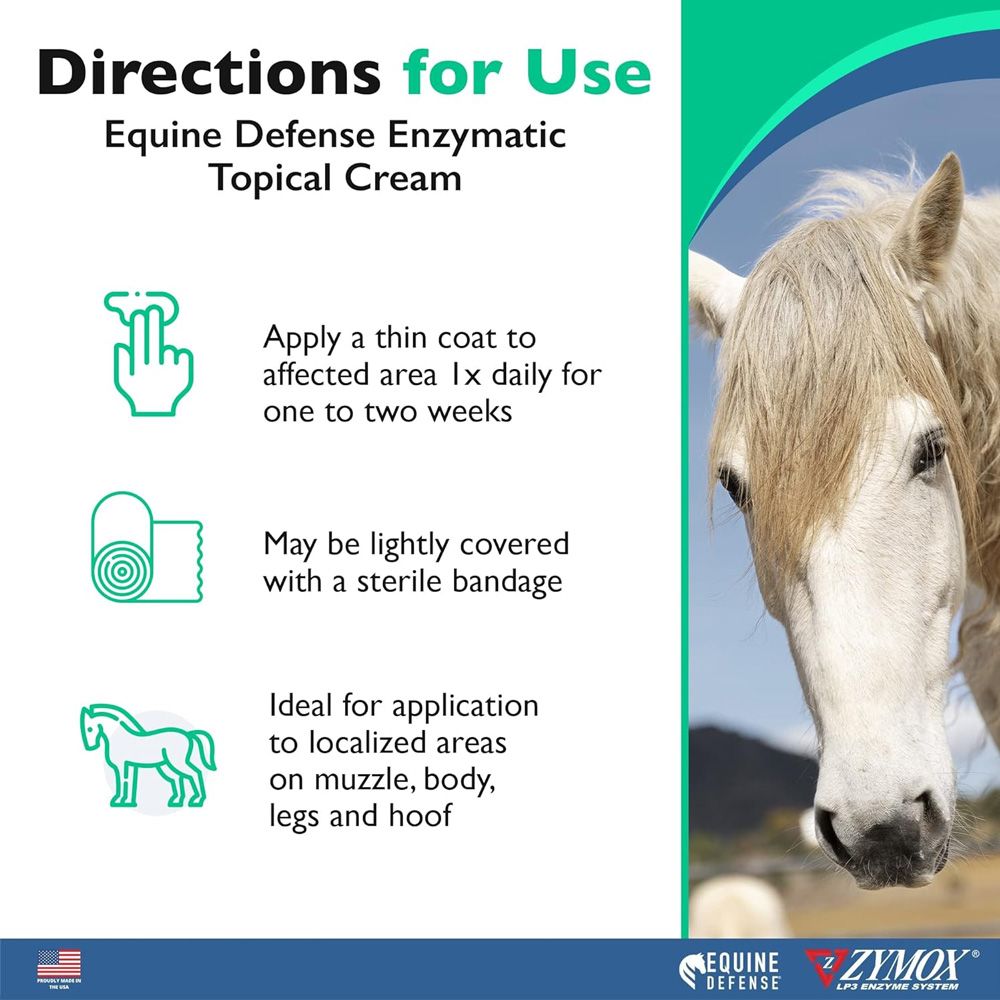 Zymox Equine Defense for Horse - Topical Cream - 2.5 oz. tube ...