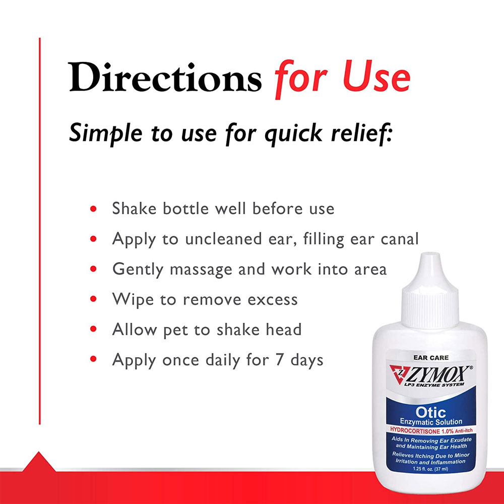 Zymox Otic w/ Hydrocortisone 1.0% (1.25oz) | On Sale | EntirelyPets Rx