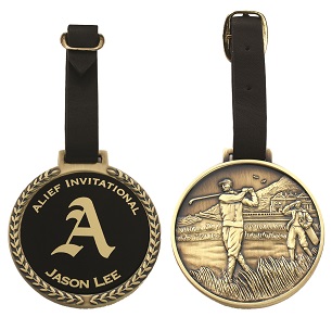 Metal Round Bag Tag Golf Tournament Gift