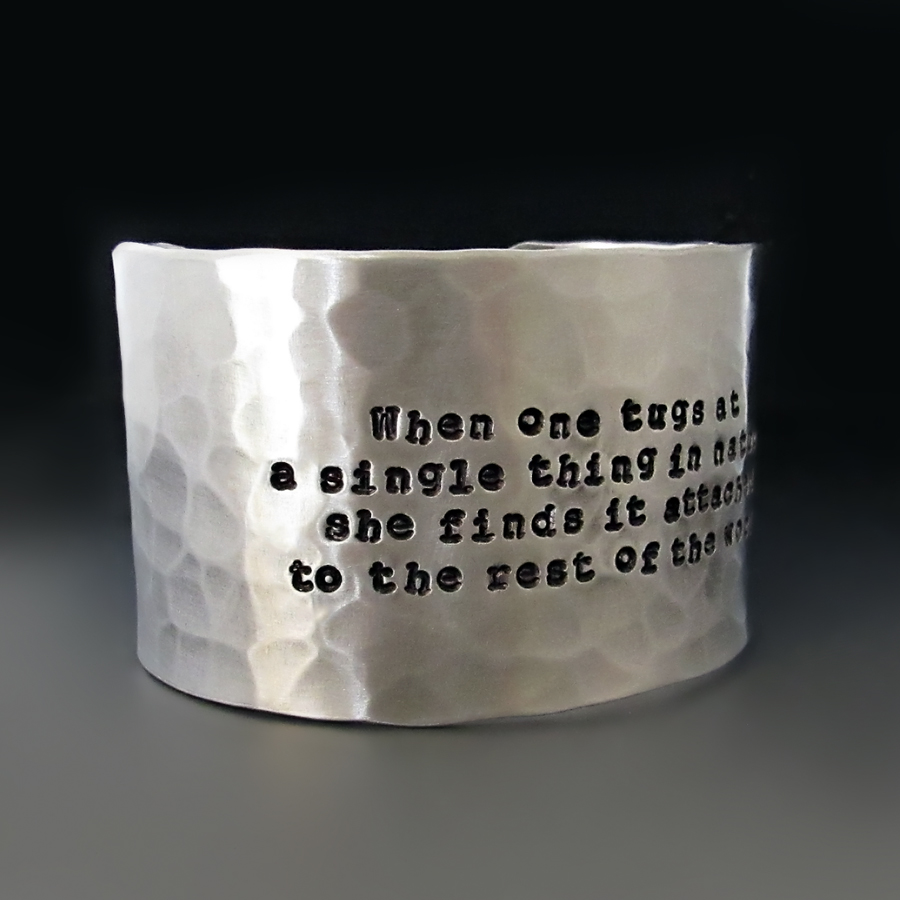 Wide Custom Silver Metal Cuff