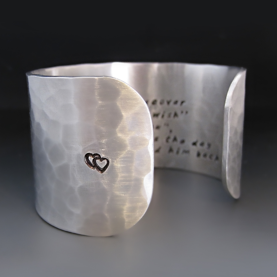 Wide Custom Silver Metal Cuff