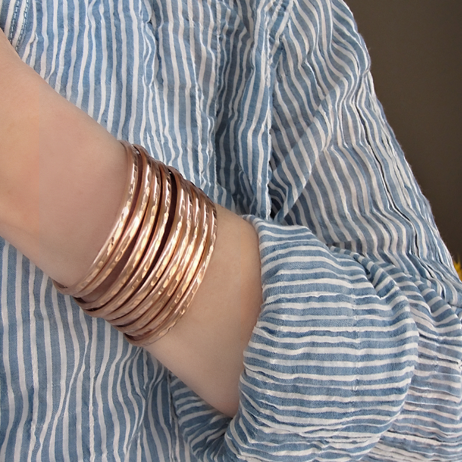 Custom 14k GF Rose Gold Stacking Bracelet