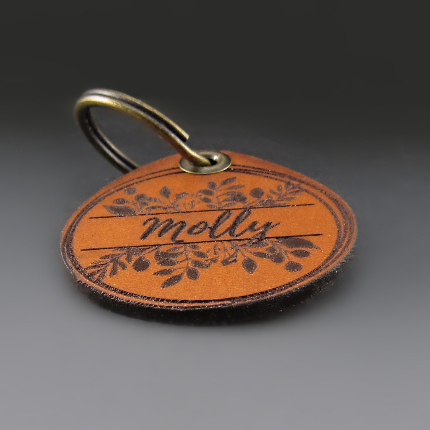 Custom Star Leather Dog Tag