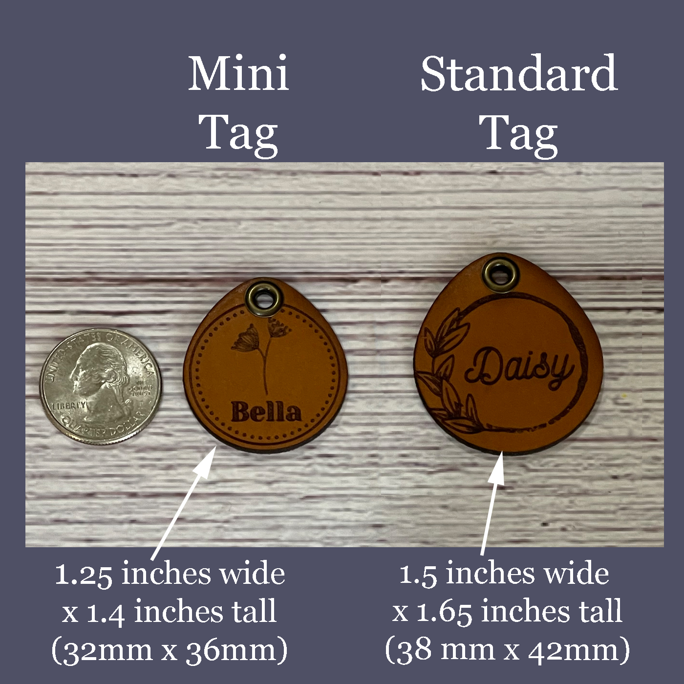 Custom Star Leather Dog Tag