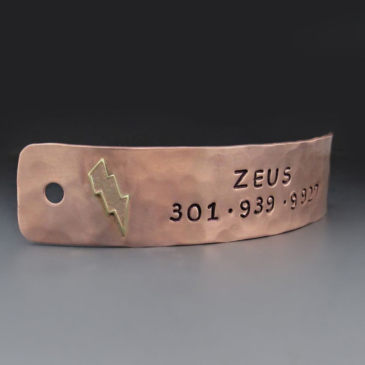 Custom Lightening Bolt Dog Tag