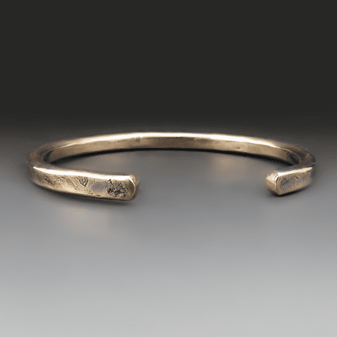 Etched Rustic Bronze Metal Cuff
