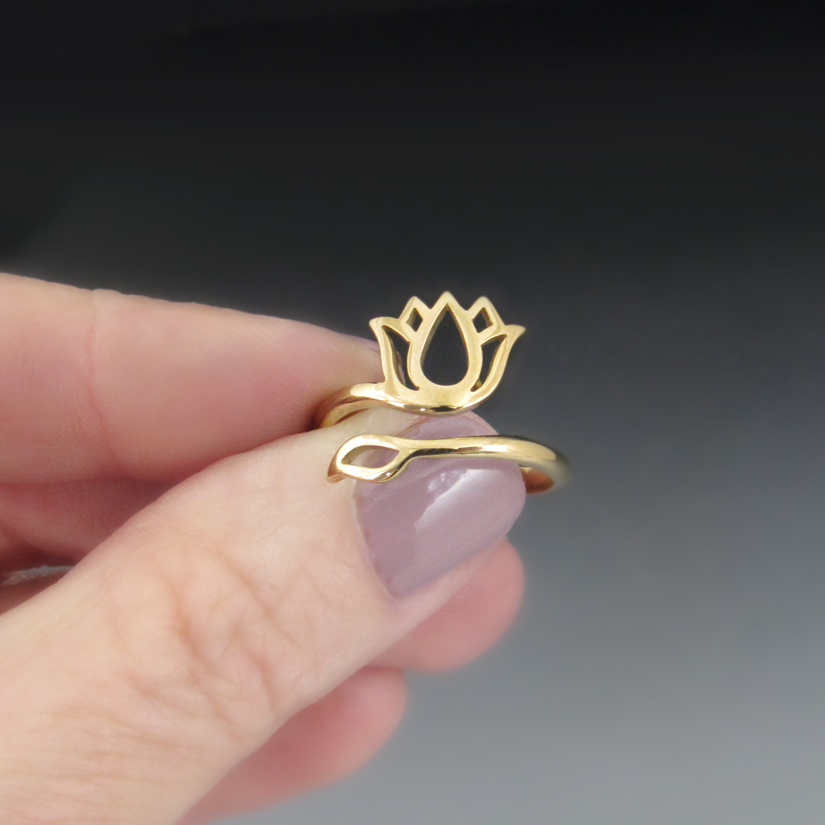 Gold Lotus Flower Ring