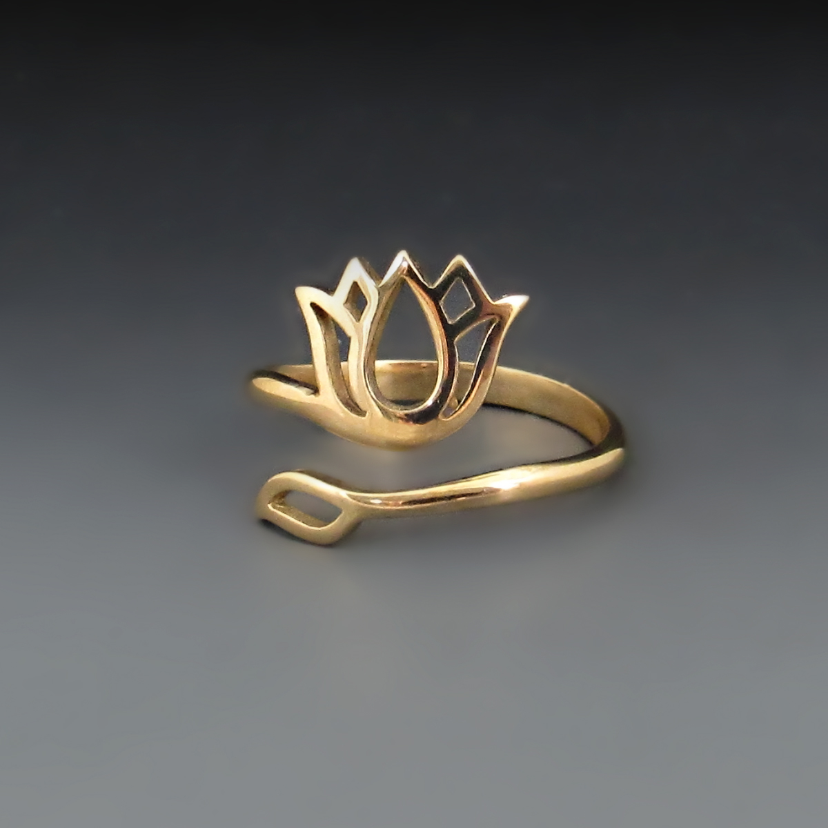 Gold Lotus Flower Ring
