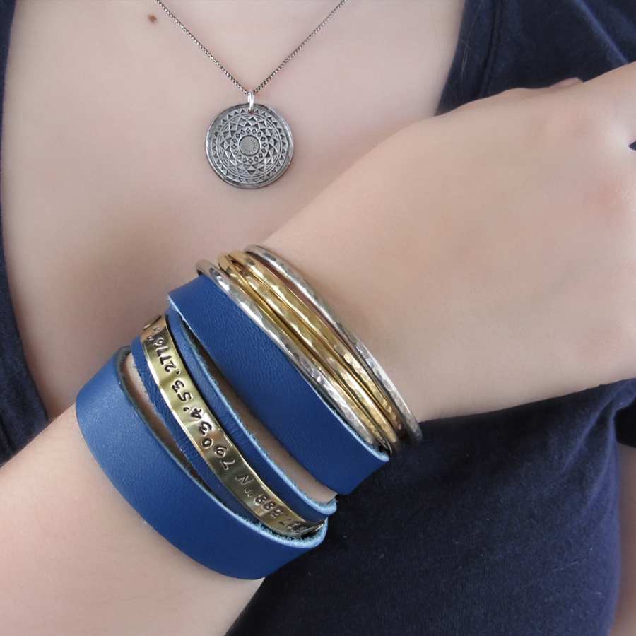 Skinny Gold Brass Stacking Bracelets