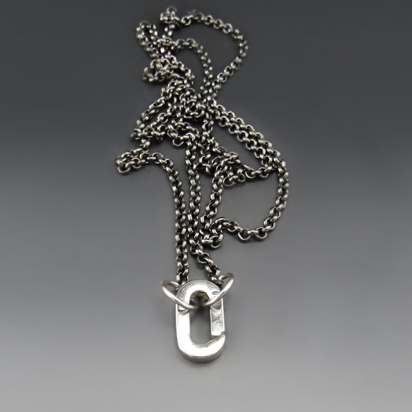 Steel Gunmetal Rollo Necklace