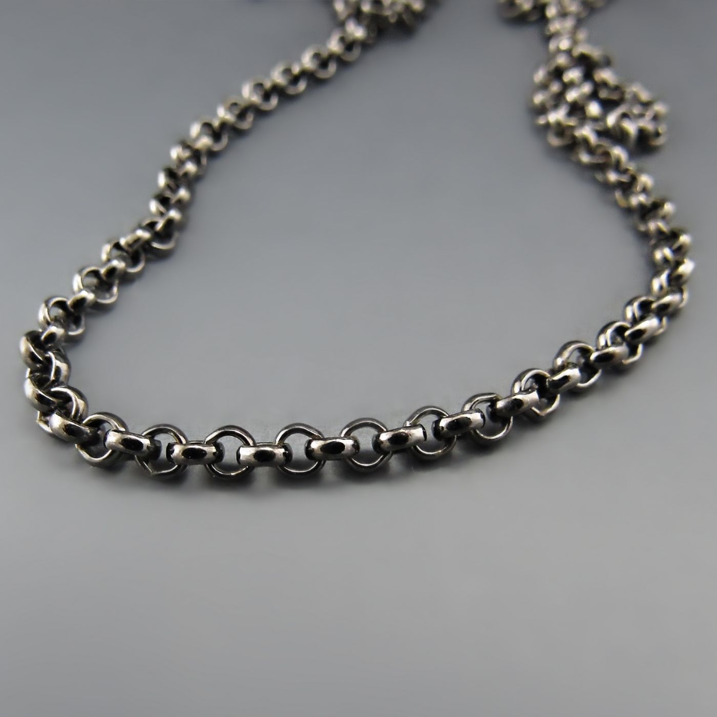 Steel Gunmetal Rollo Necklace