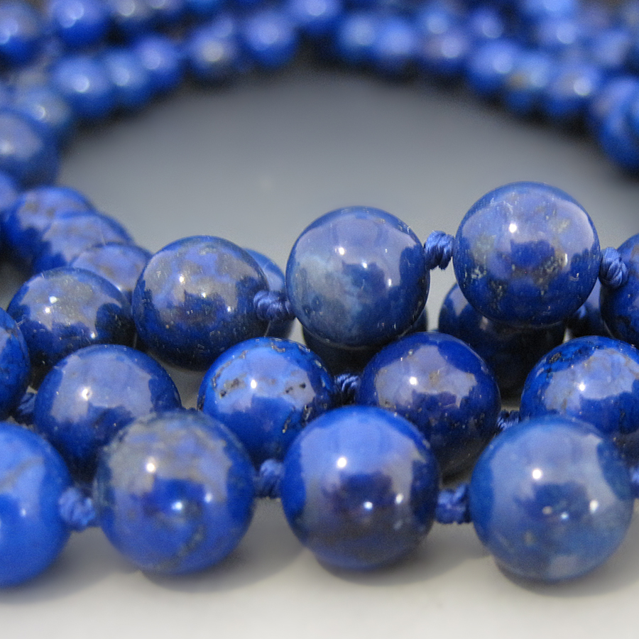 Long Blue Jasper Gemstone Necklace {60 inches}