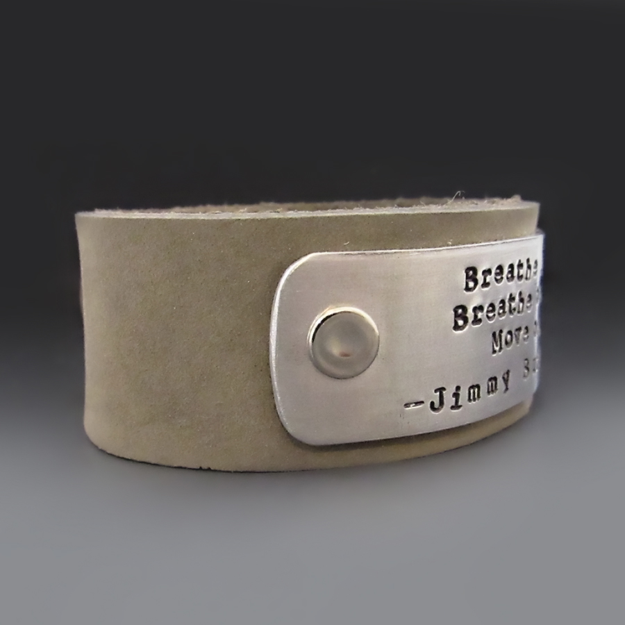 Men's Custom Hand Stamped Leather Cuff