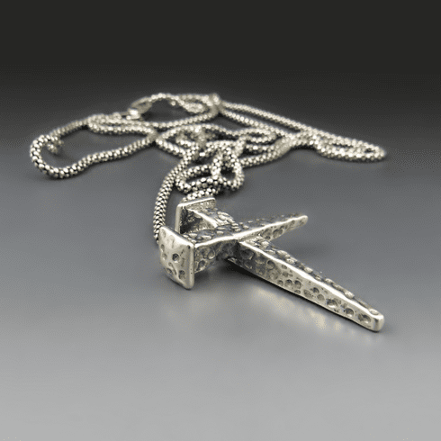 Sterling Silver Nail Cross Necklace
