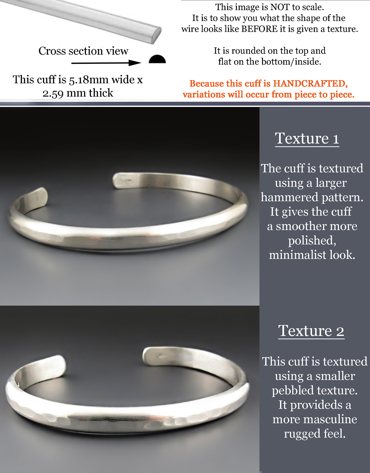 Custom Heavy Guage Sterling Silver Cuff