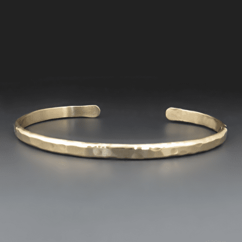 Men's Thin Gold Brass Cuff Bracelet