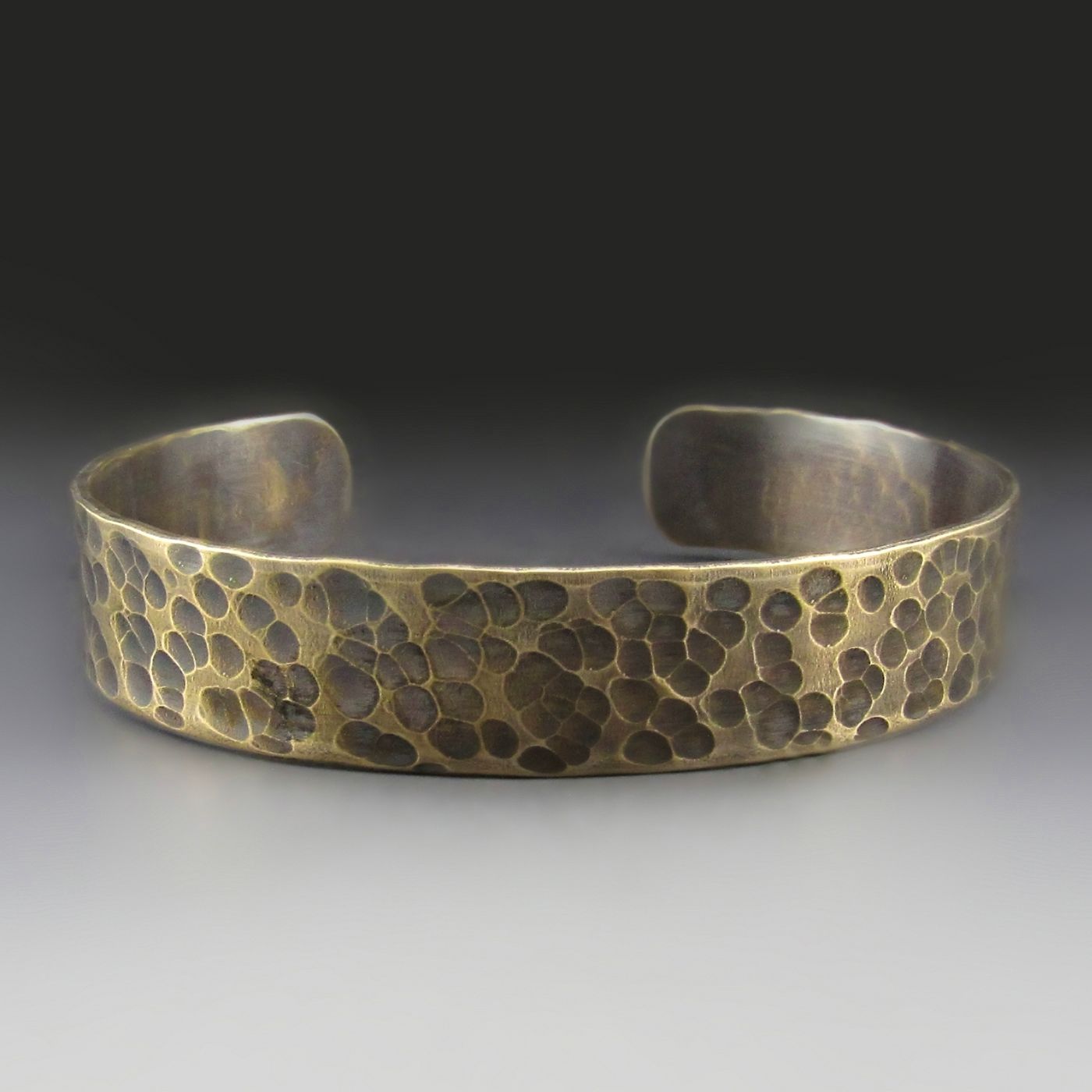 Rustic Hammered Brass Cuff