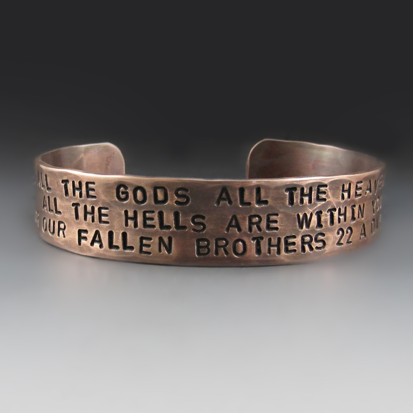 1/2 inch wide Rustic Hero Bracelet