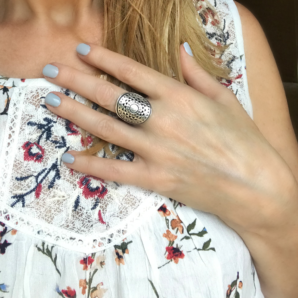 Large Sterling Silver Mandala Ring