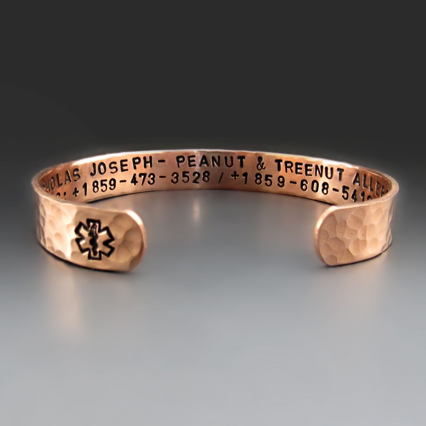 Thin Copper Medical Alert Bracelet