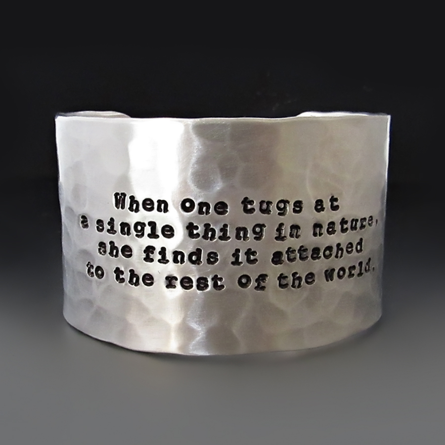 Wide Custom Silver Metal Cuff