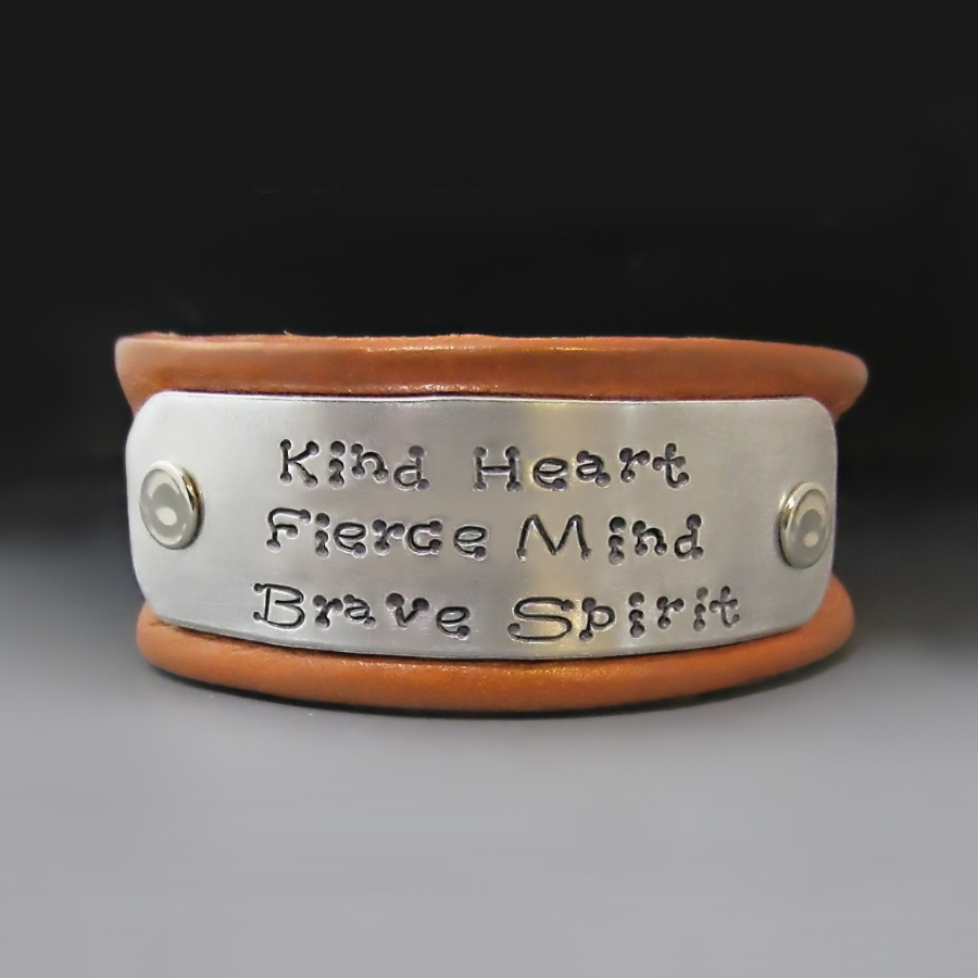 Women's Buckle Clasp 1 inch Personalized Leather Bracelet