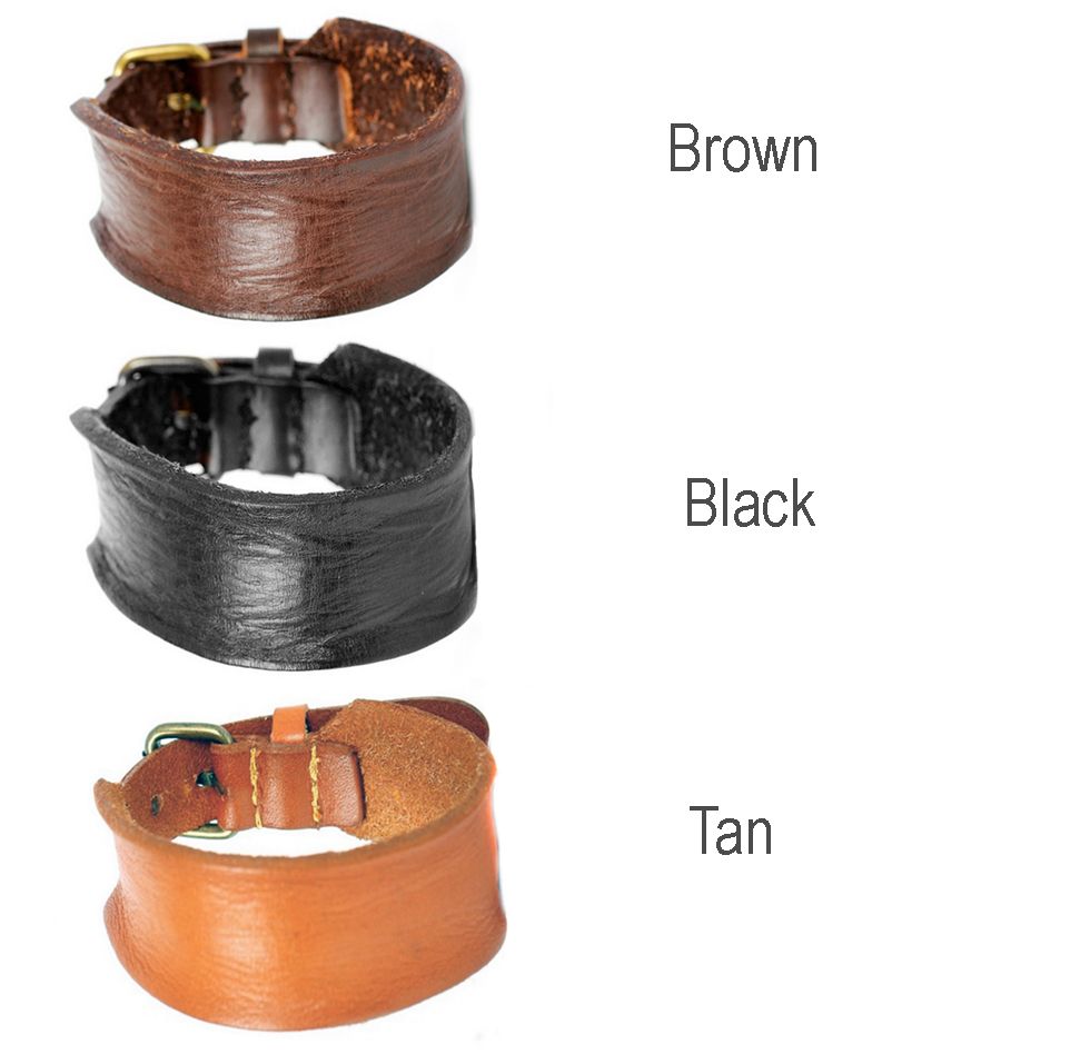 Women's Buckle Clasp 1 inch Personalized Leather Bracelet