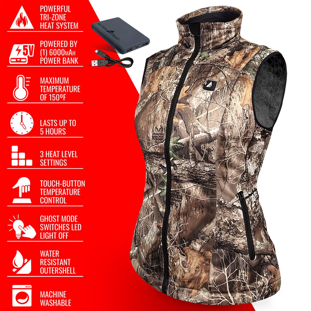 ActionHeat 5V Women's Battery Heated Hunting Vest - My Cooling Store